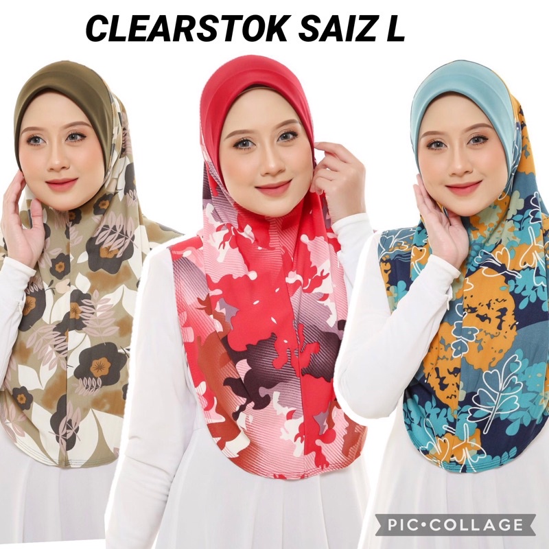 Tudung Sarung Corak Muslimah Awning Scuba Clearstock - L | Shopee Malaysia