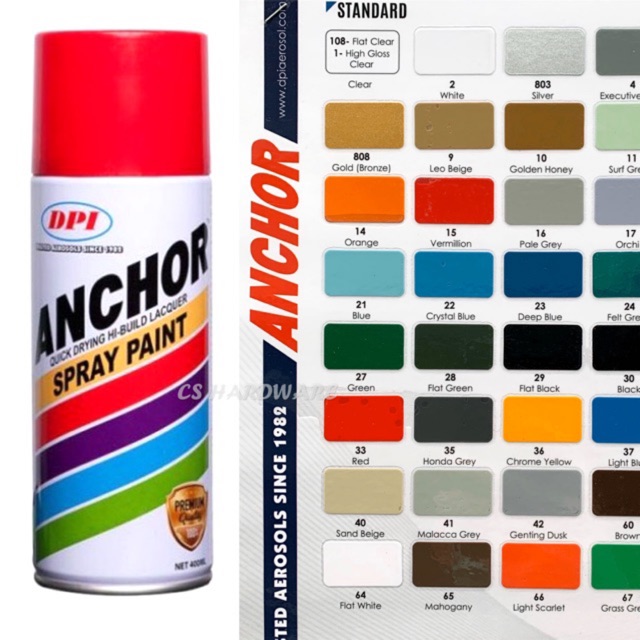 ANCHOR SPRAY PAINT - STANDARD COLOR #CODE A | Shopee Malaysia
