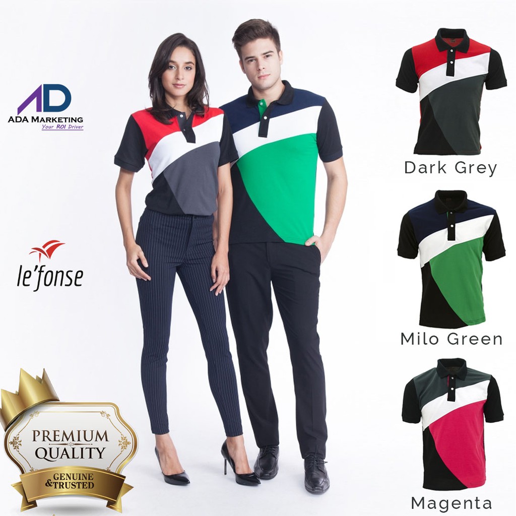 Premium Polo Shirt - Milo Green / Dark Grey / Magenta (Unisex) LE'FONSE ...