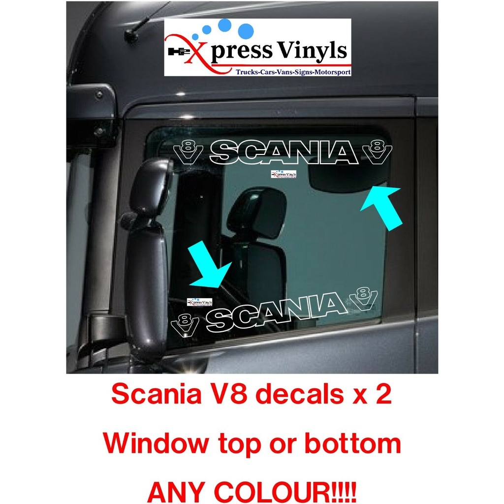 Scania V8 window decals x 2. truck graphics vinyl stickers | Shopee ...