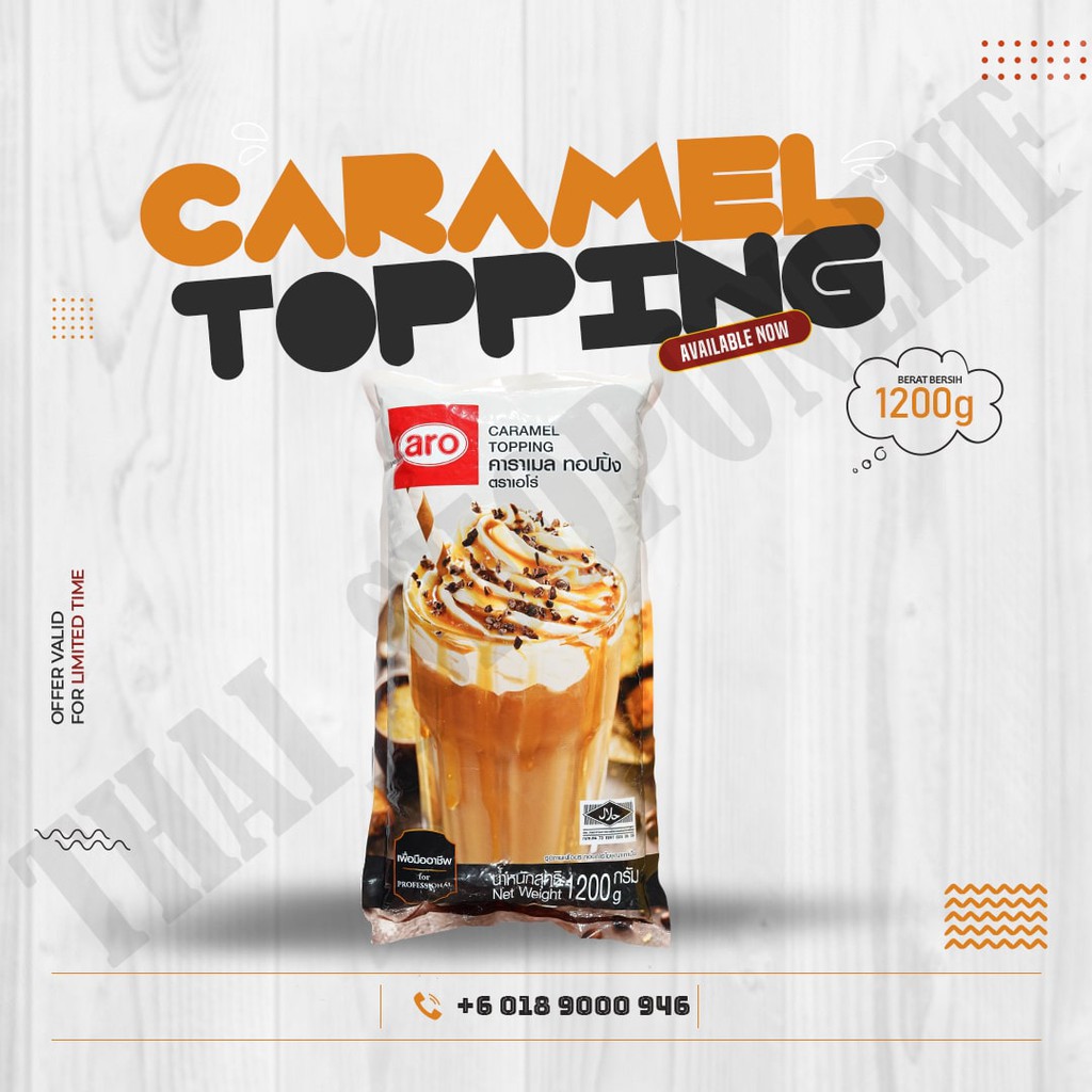 Caramel Topping Syrup Brand Aro Thai Food Topping Ice Blended Topping ...