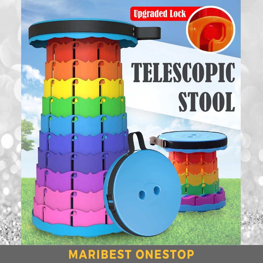 Collapsible Telescopic Stool Foldable Chair Rainbow Outdoor Camping ...