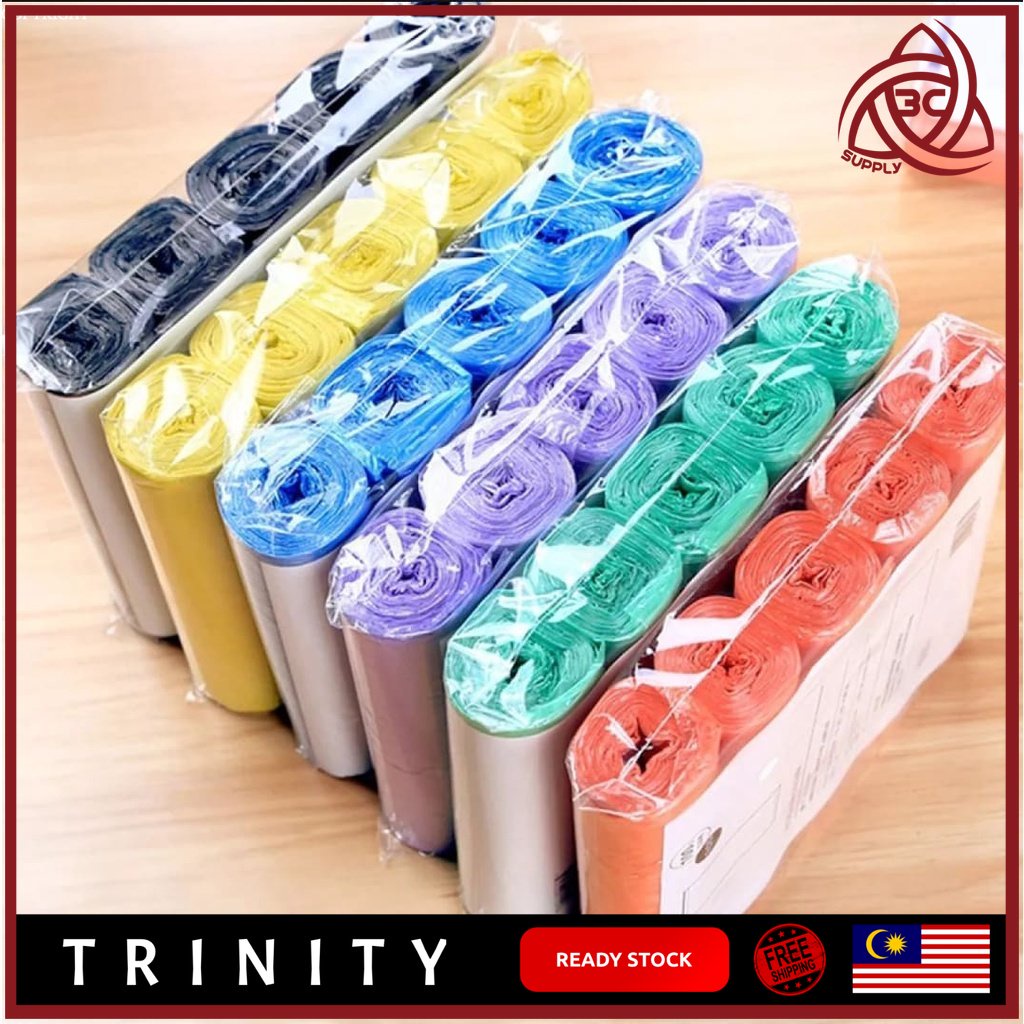 5 Rolls - 100pcs 45x50cm Disposable Garbage Bags Rubbish Trash Plastic ...