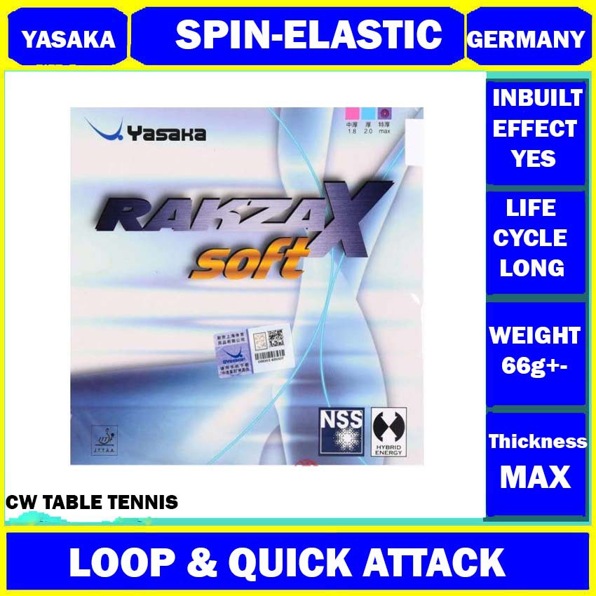 YASAKA RAKZA X Soft Spin-Elastic Table Tennis Rubber Ping Pong Sheet (READY STOCK) | Shopee Malaysia