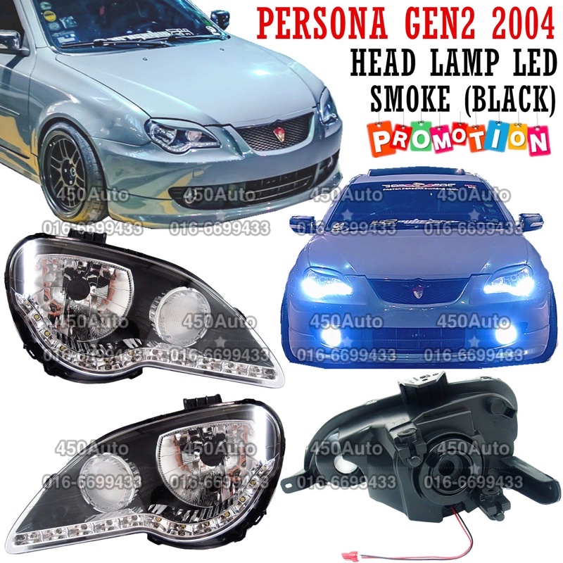 GEN2 PERSONA HEAD LAMP LED BLACK SET // SMOKE LAMPU HITAM BESAR DEPAN ...