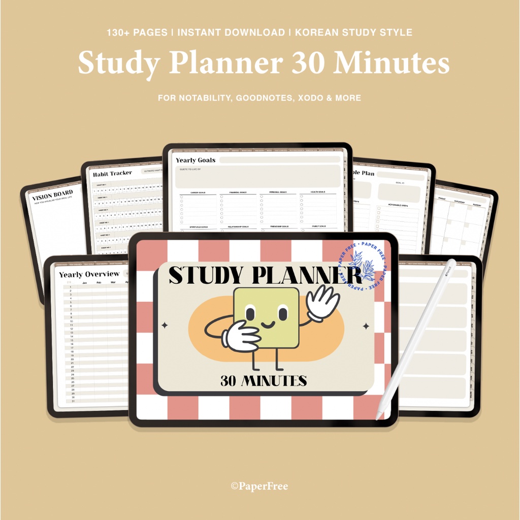 GoodNotes / Notability / Digital 30 Minutes Korean Study Planner / PDF ...