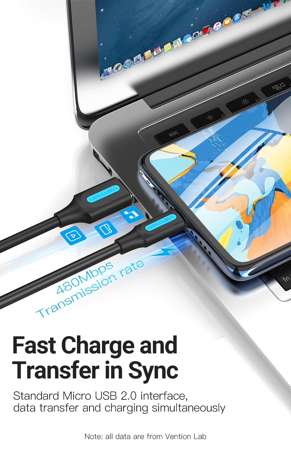 Vention Micro USB Cable 3A Fast Charging USB Data Cable for Samsung ...