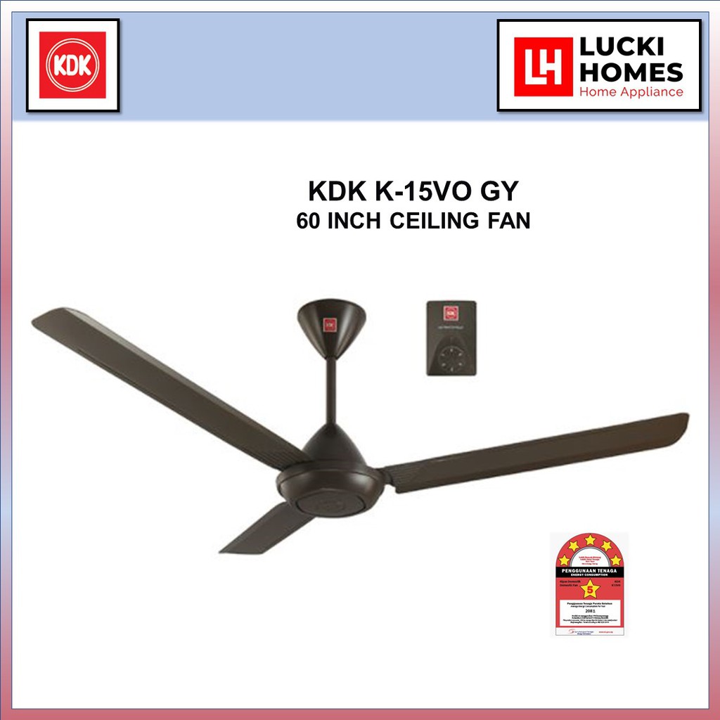 KDK [TWIN PACK]Ceiling Fan K-15VO PBR 60Inch Kipas Siling (Brown) 2PAX ...