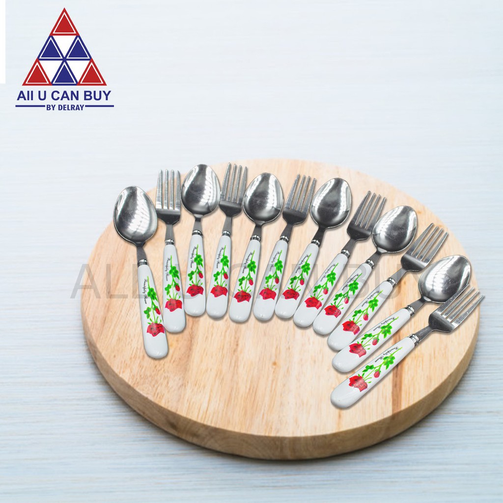 ALL U CAN BUY 6 Pair Pack Flower Cutlery Set | Shopee Malaysia