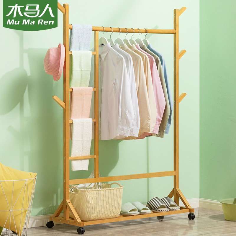 Trojan horse clothes rack floor bedroom clothes hanging pole indoor ...