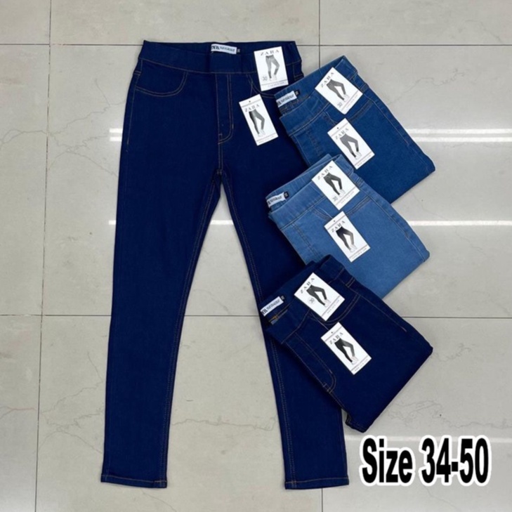 Seluar Jegging Jean Perempuan Saiz Besar Getah Pinggang Womens ...