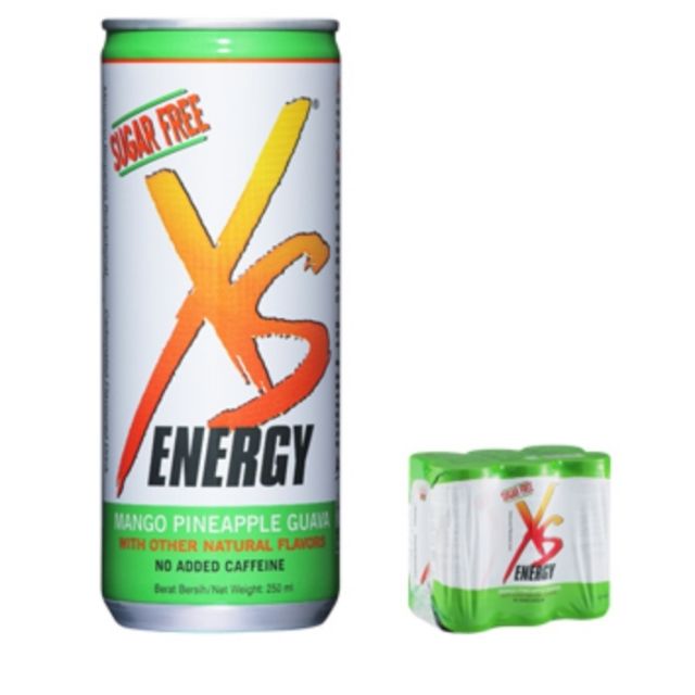 XS Energy Drink Mango Pineapple Guava (1 pack of 6 cans and 4 packs of ...