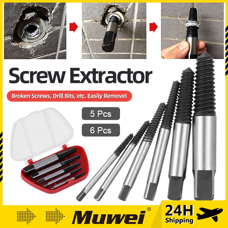 5/6PCS Extractor Drill Bits Tool Broken Damaged Bolts Remover Tool With ...