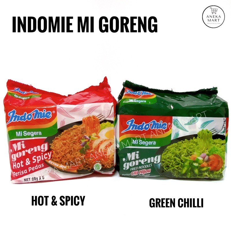 Indomie Mi Goreng Perisa Pedas (Hot & Spicy) / Perisa Cili Hijau (Green ...