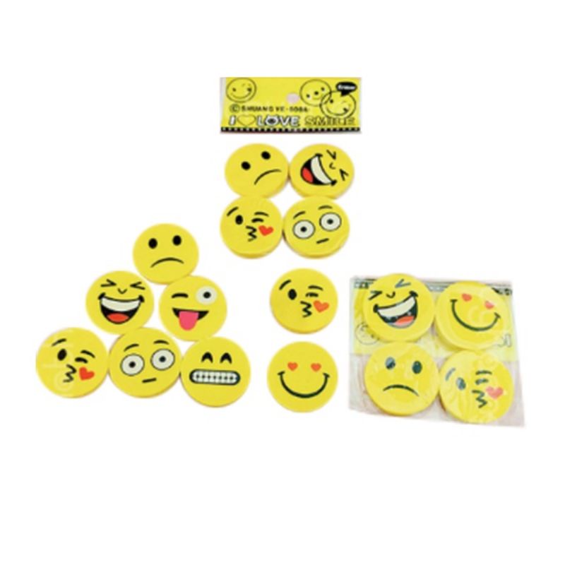 Cute Emoji Smile Face Small Round Eraser | Shopee Malaysia