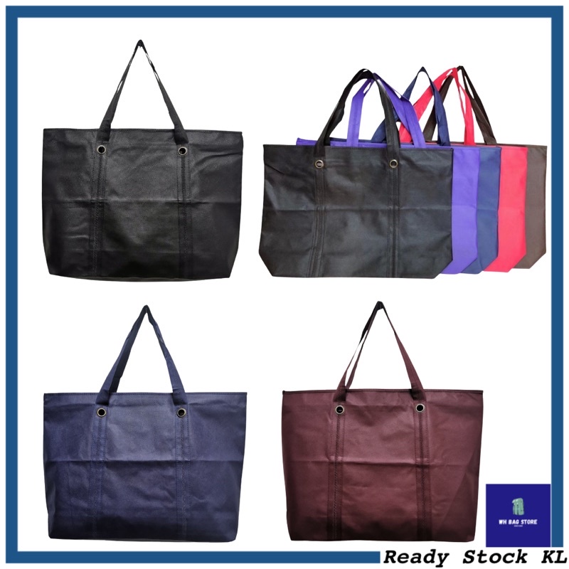 Non Woven Bag Besar With Zipper Tote Bag Eco Bag Shopping Bag Gorcery ...