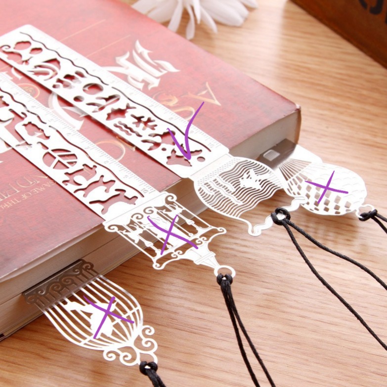 Ruler with Korean style metal Bookmark 3 in 1 - Book clip - Ruler ...