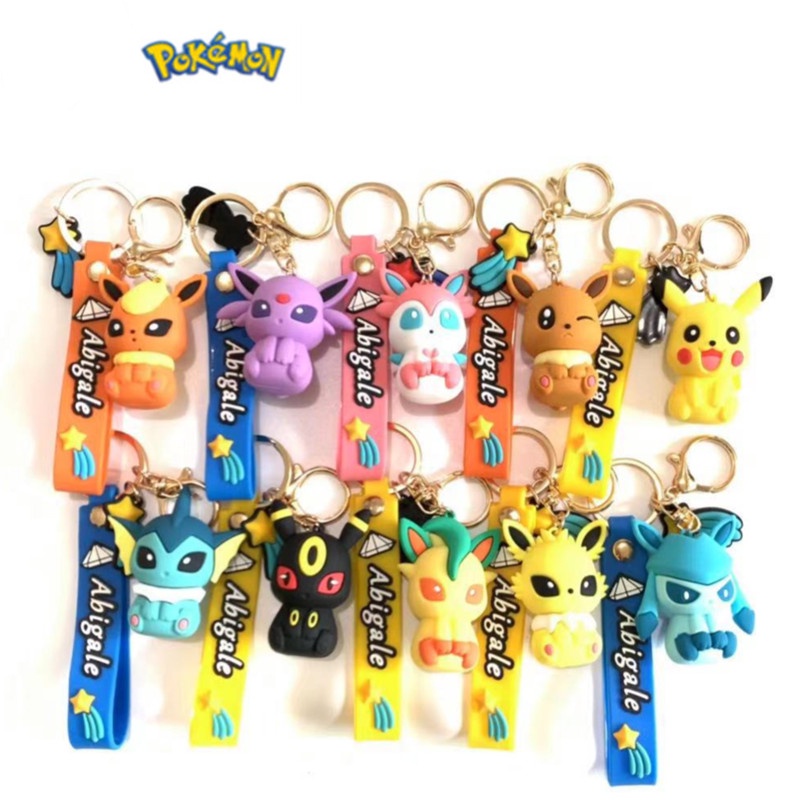 Pokemon Anime Keychain Action Character pikachu Eeveelution Vaporeon ...