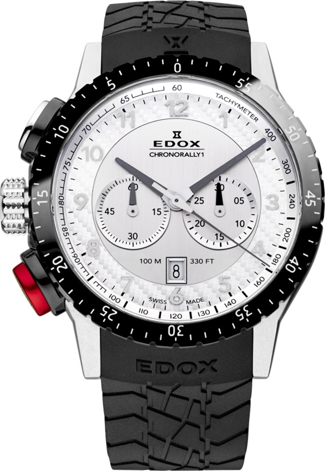 Edox Dakar Chronorally Chronograph white/steel/black ED10305-3NR-AN ...