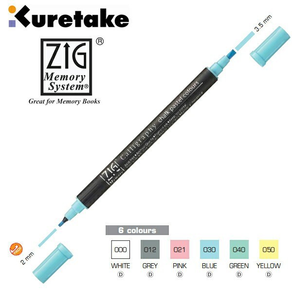 ZIG MEMORY SYSTEM CALLIGRAPHY CHALK PASTEL COLORS (MS-6400) | Shopee ...