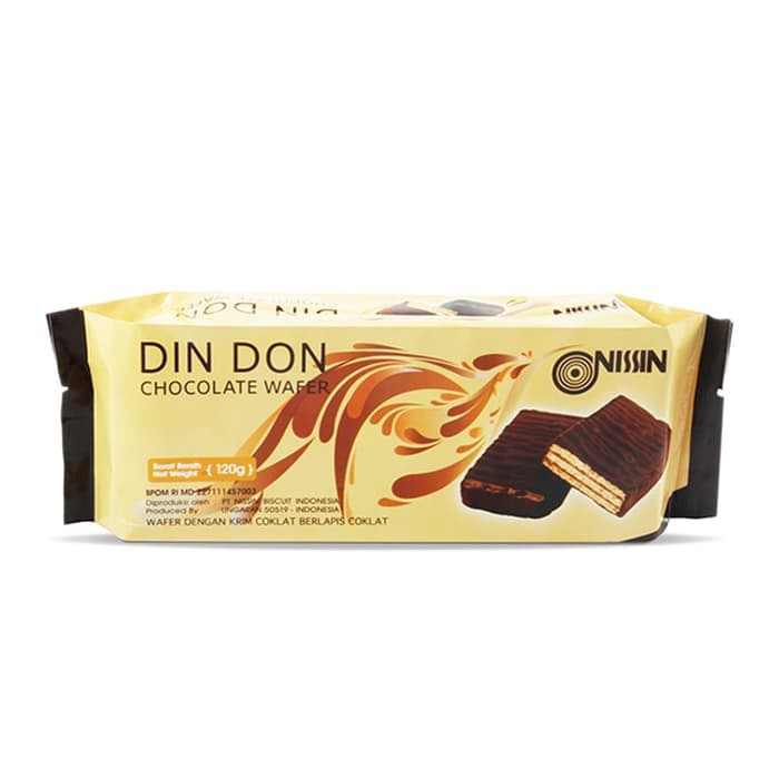 Snack/biscuit DIN DON WAFER CHOCOLATE CREAM FILLED WITH CHOCOLATE 120 ...