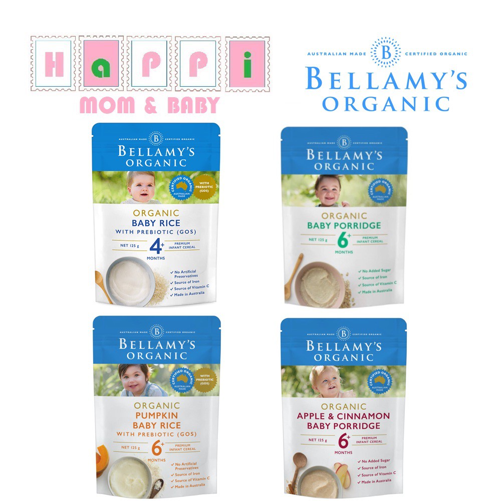 Bellamy's Organic Baby Rice / Porridge / Cereal 125g Premium Quality ...