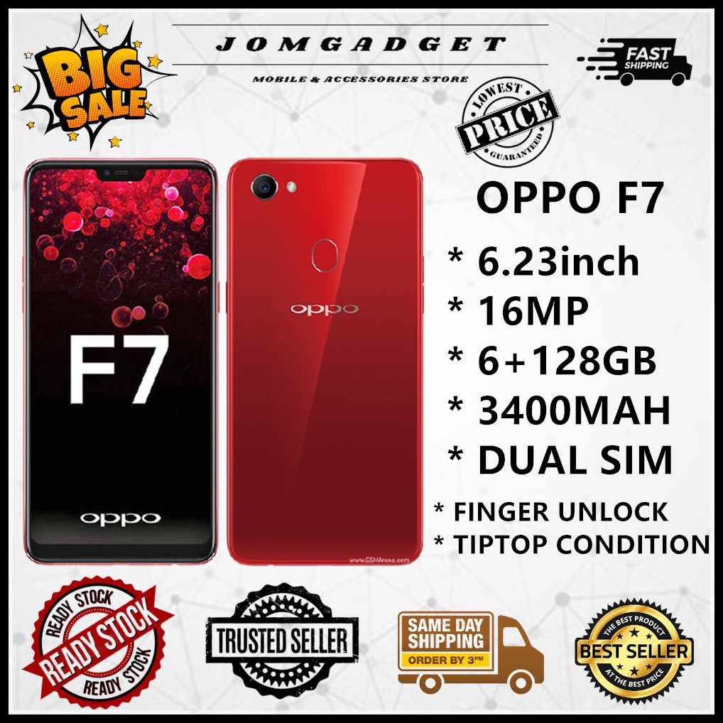 Oppo F7 (6GB RAM + 128GB ROM) 6.23 inch" LTE Original Smartphones With 1 Year Warranty Free Full ...