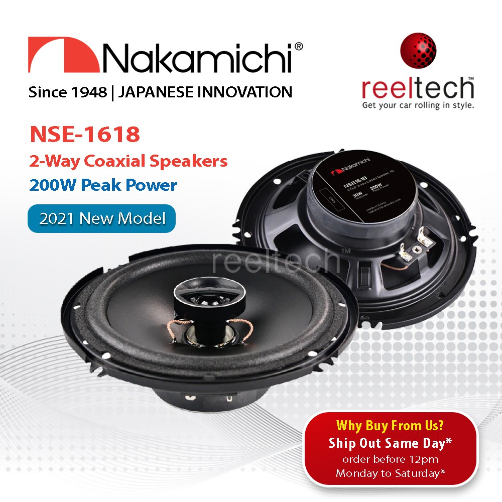 Nakamichi NSE-1618 200W Coaxial Speakers 6‘’ 2-WAY | NSE1618 | NSE 1618 | Car Speaker | Speaker ...