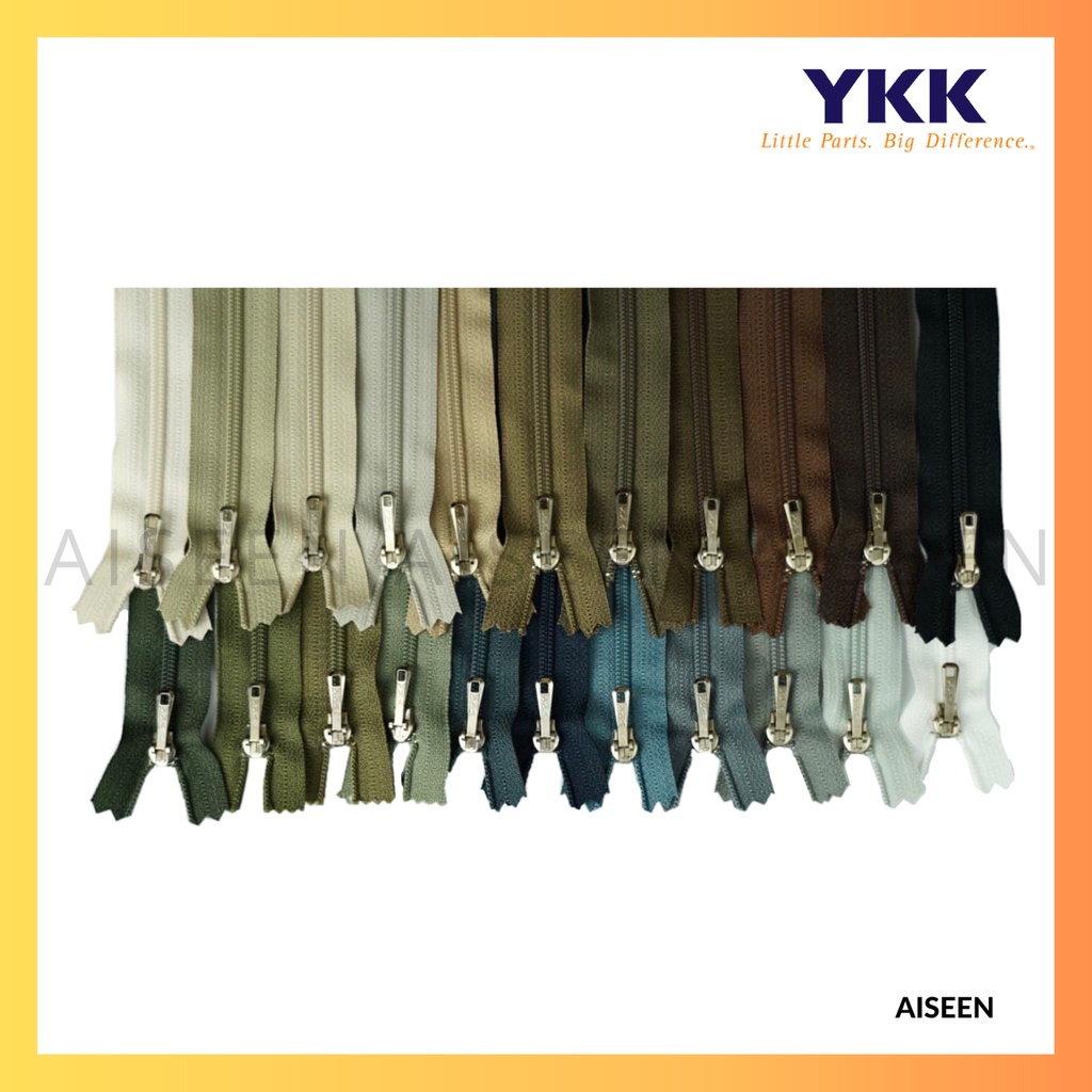 🎀 8" INCH / 10" INCH /12" INCH YKK Branded Zip (Zip Kain Jenama YKK) (CFC39 Code 501, 561-580 ...