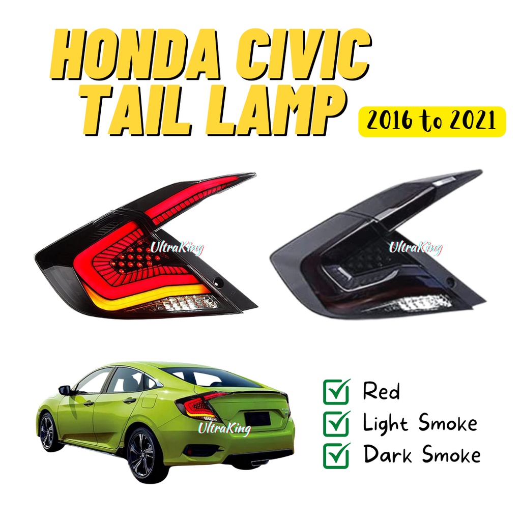Honda Civic 2016-2021 FC Starlight Tail Lamp LED Light With Running ...