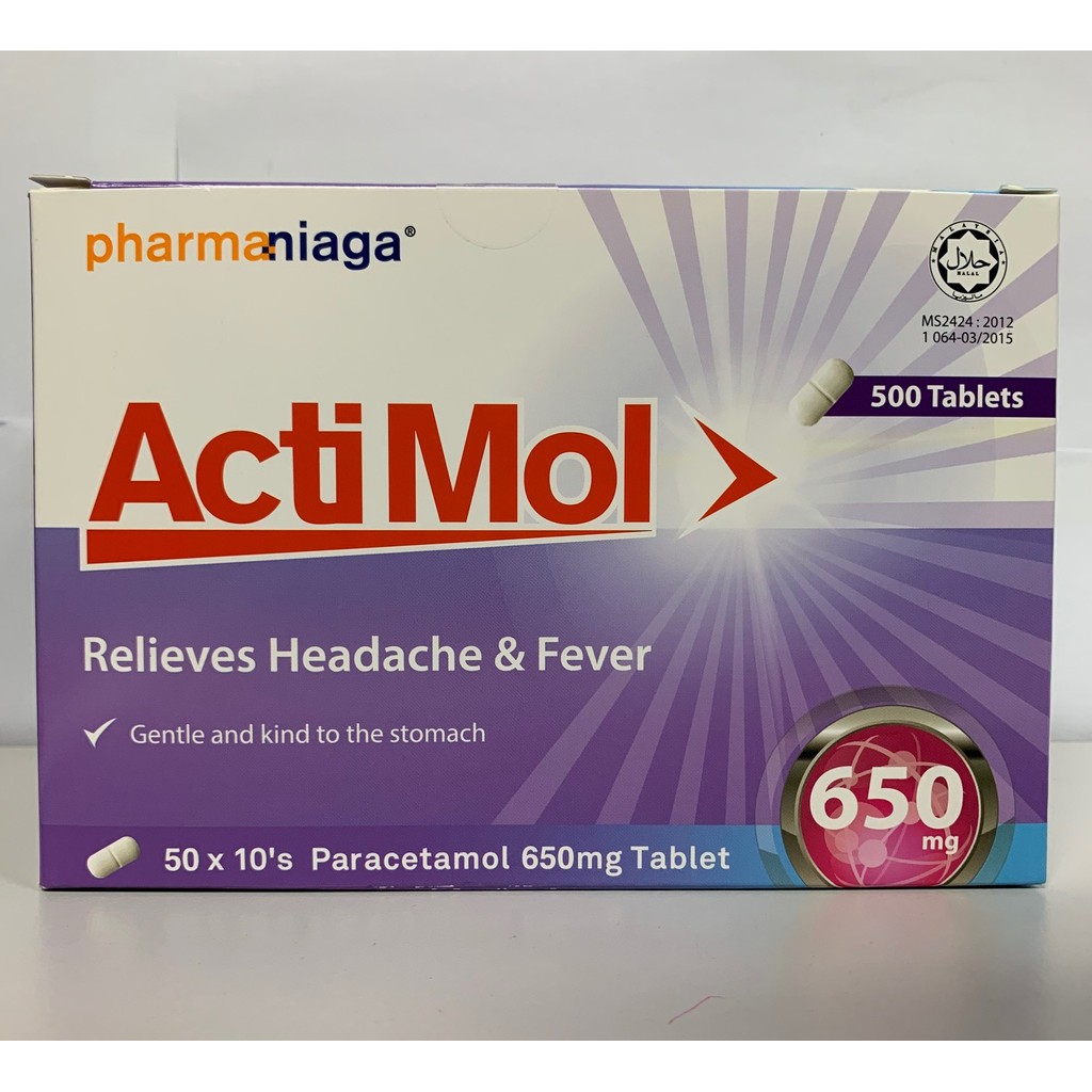 PHARMANIAGA ACTIMOL PARACETAMOL TABLET 650MG 50x10'S (EXP:06/2027 ...