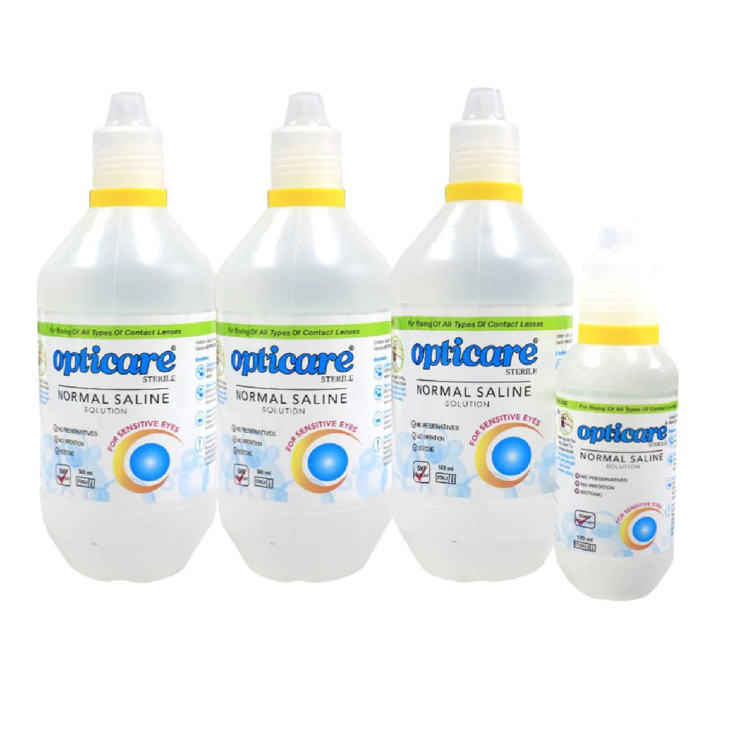 EXP 03/2028 (3X500ML + 120ML) OPTICARE NORMAL SALINE SOLUTION (NO ...