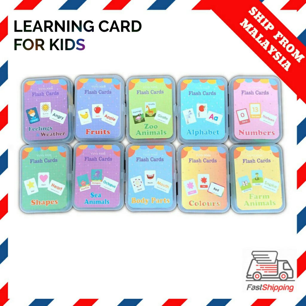 FAST SELLING Early Learning Flash Card Kad Animal Shape Colour Body ...