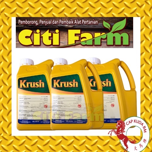 KRUSH 4L Glyphosate-potassium 48.7% Herbicide Racun Rumput Citi Farm ...