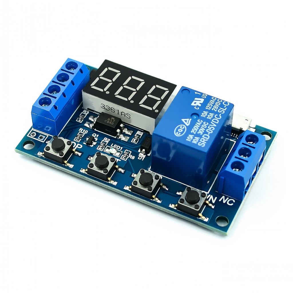 6-30V Relay Module Switch Trigger Time Delay Circuit Timer Cycle Adjustable Trigger OFF / ON ...