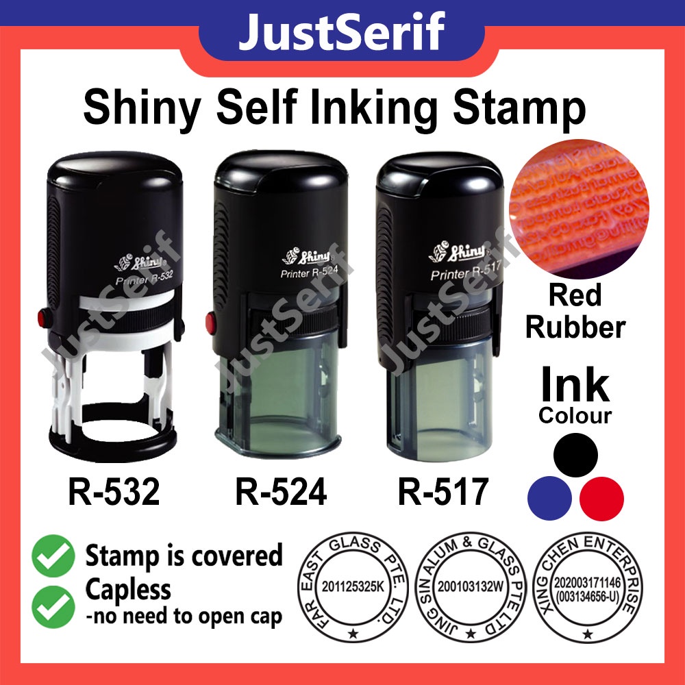 Self Inking Round Company Logo Stamp R532/R524/R517 Shiny | Shopee Malaysia