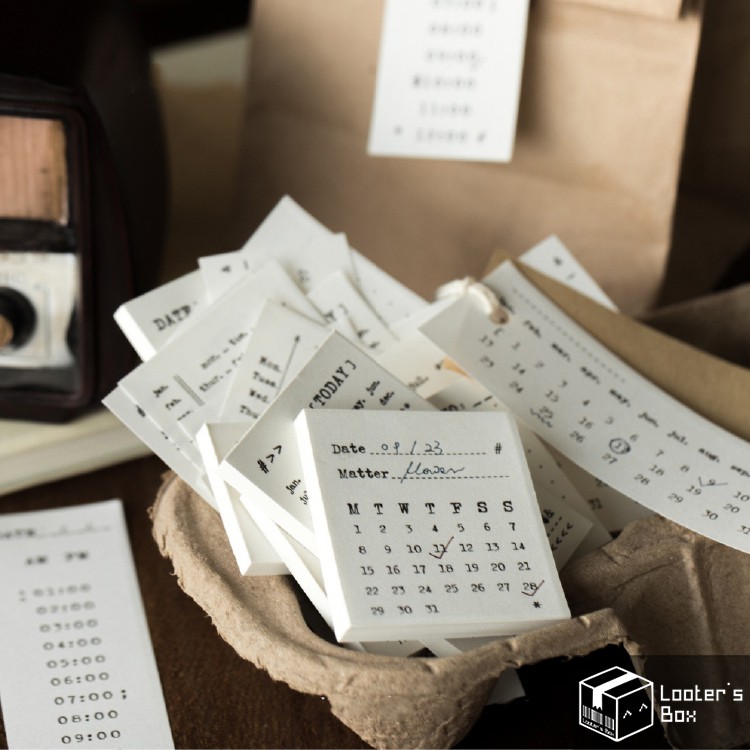 [CLEARANCE] 50 Sheets Time & Date Minimalist Vintage Schedule Notepad ...