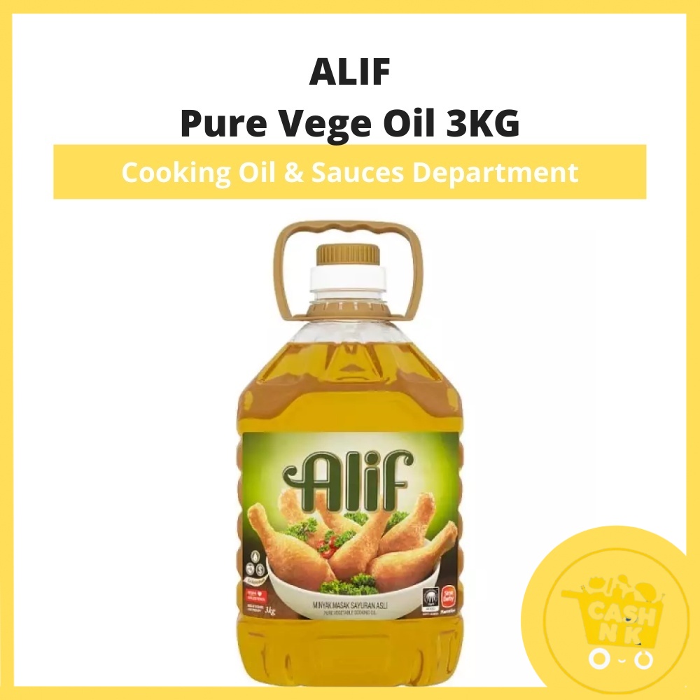 [CASHNK MINI MART] ALIF Pure Vegetable Cooking Oil - 3kg [9F] | Shopee ...
