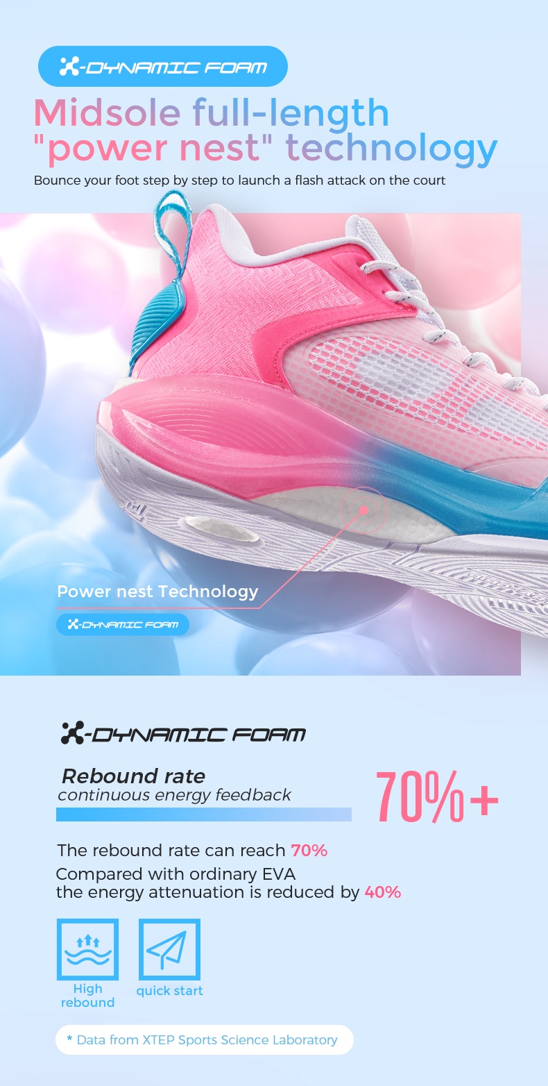 Xtep Light Attack Men Basketball Shoes Fashion Sneaker High-Top Combat ...