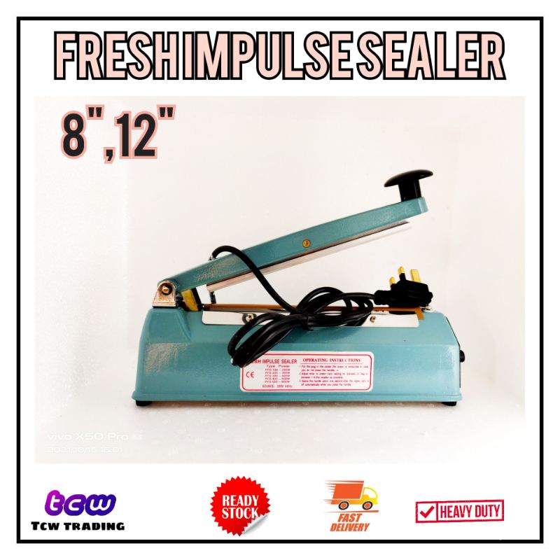 PFS-200 200MM 8" IMPULSE SEALER PLASTIC BAG PACKAGING SEALER | Shopee ...