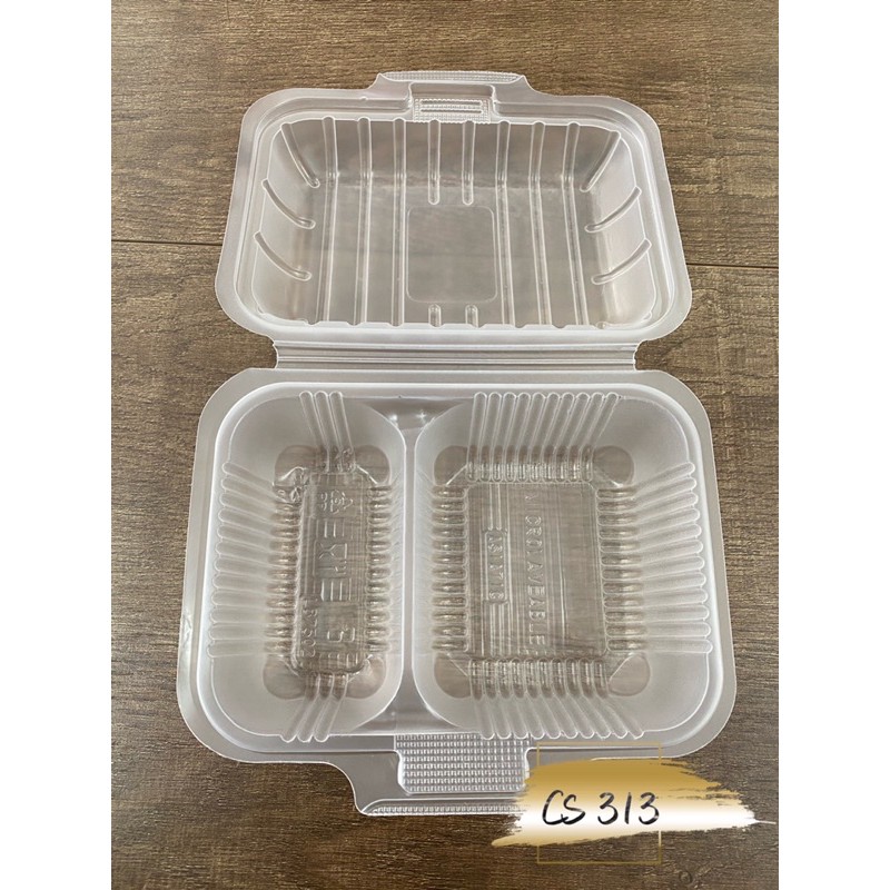 7502 / 2 Compartment Lunch Box 【50pcs】Lunch box 2in1 / Disposable ...