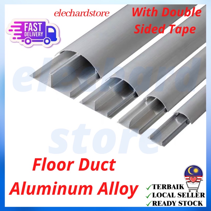 1 Meter Self-adhesive Aluminium Alloy Floor Duct Haft Moon Casing ...