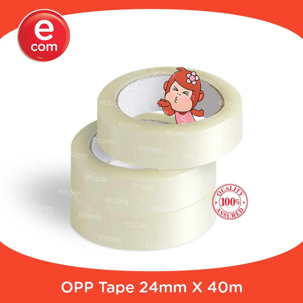 OPP TAPE 24mm X 40y CLEAR TRANSPARENT PACKING TAPE / Pita OPP | Shopee ...