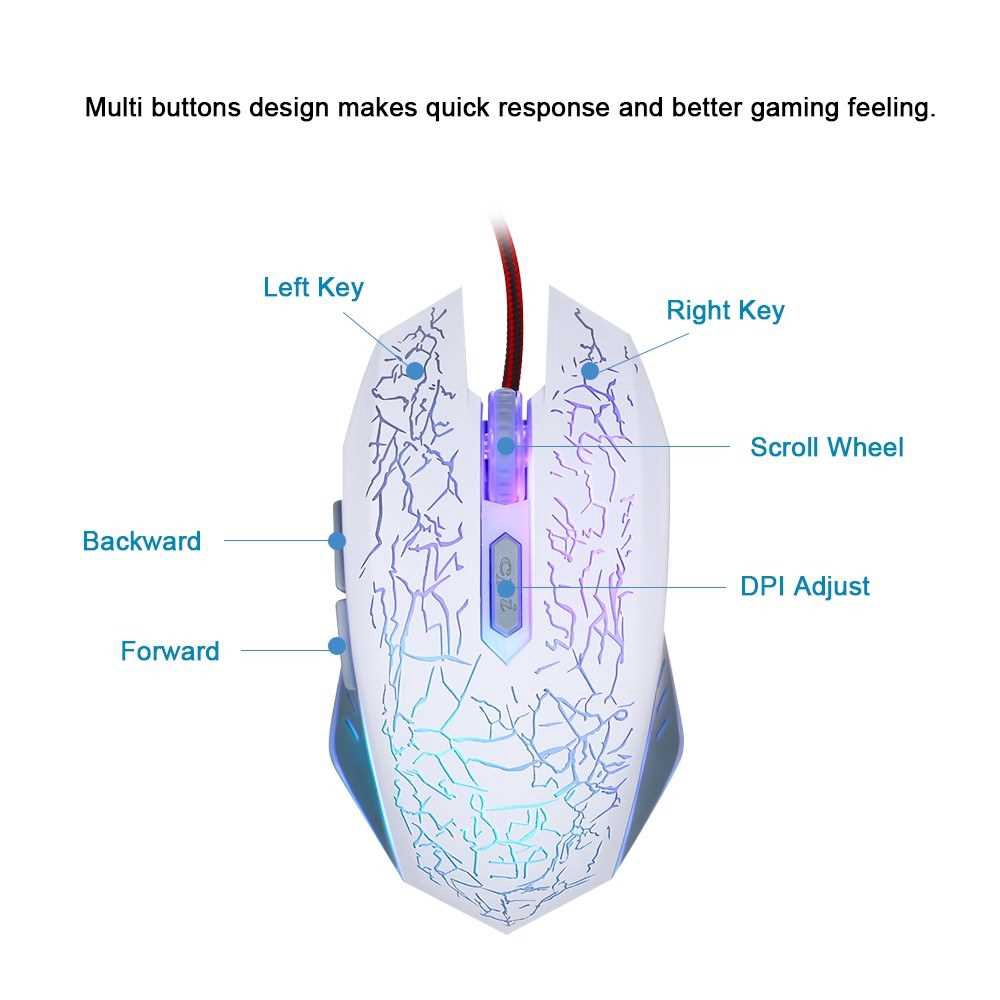 Gaming Mouse Wired RGB Ergonomic Game Mouse USB Computer Mice PC Laptop ...