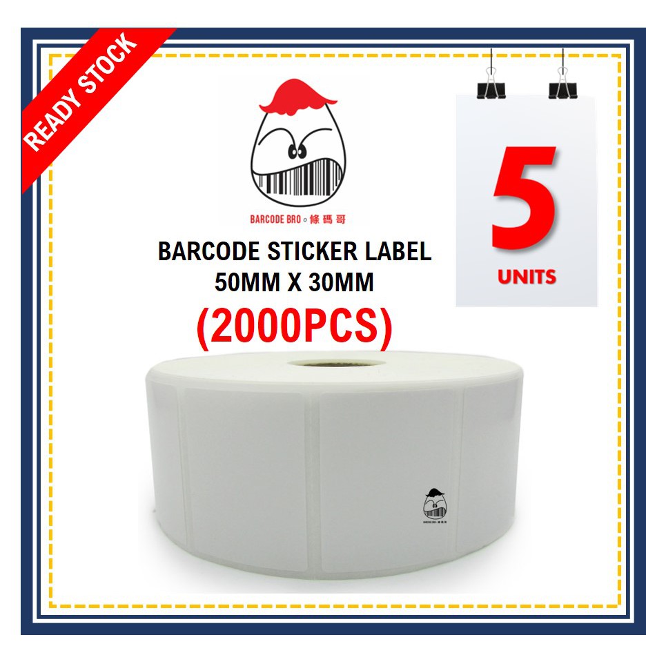 Blank Barcode Label Sticker 50mm x 30mm barcode label art paper label ...