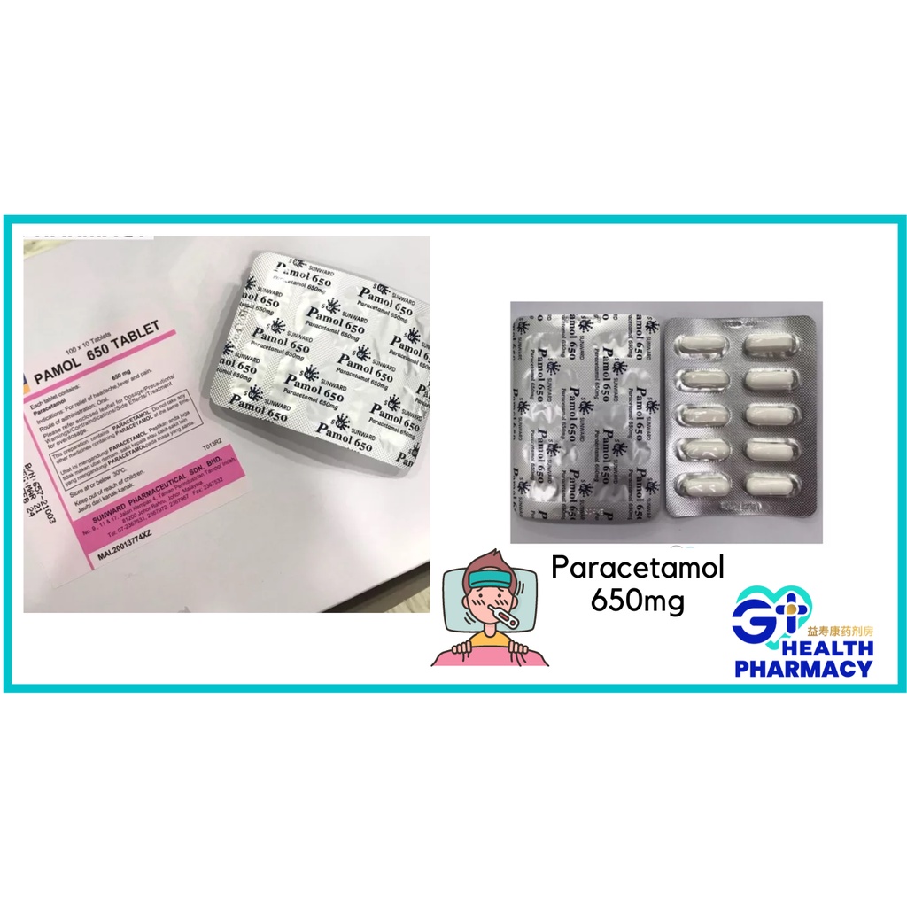 [Ready Stock] Sunward Pamol Paracetamol 10's 650mg - Fever, Sakit ...