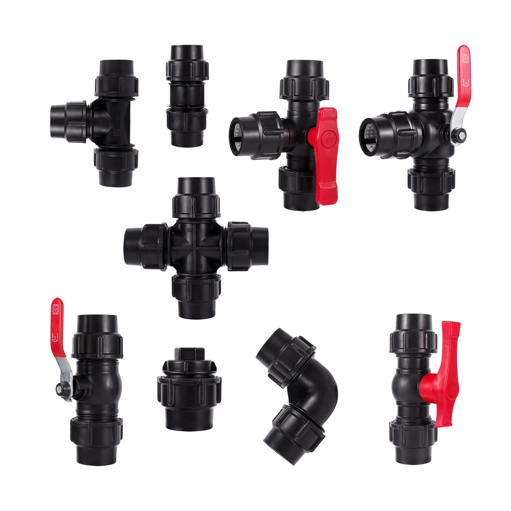 Black PE Quick Coupling 20/25mm Aquarium Pipe Fittings Garden Water ...