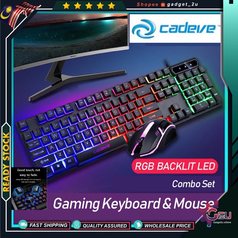 Cadeve 9122 RGB Backlit LED keyboard, Gaming Keyboard RGB Rainbow ...