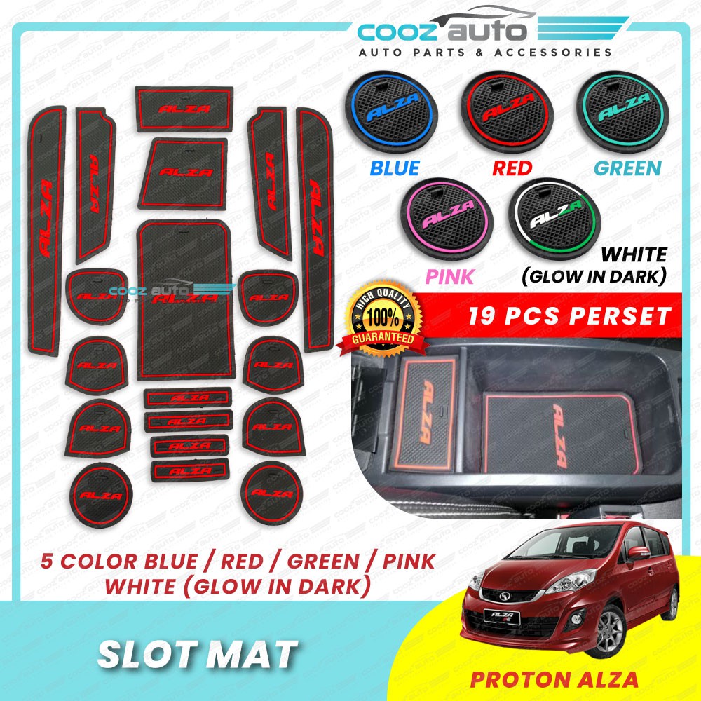 Perodua Alza 2009 - 2021 Interior Rubber Slot Mat Storage Carpet (19pcs ...