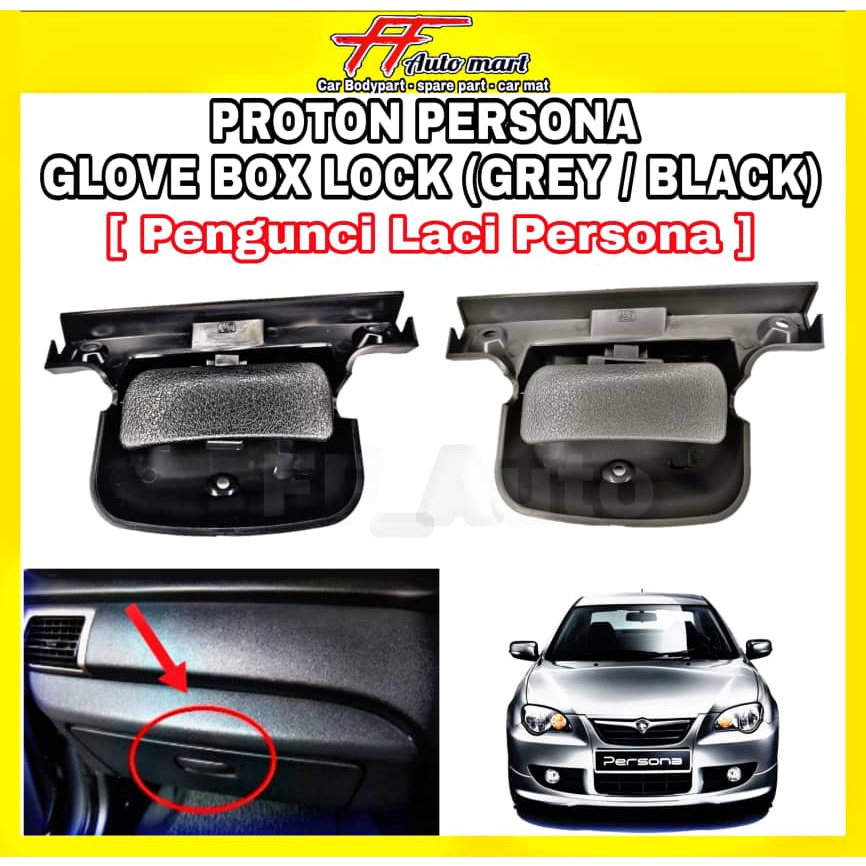 PROTON PERSONA 1ST MODEL GLOVE BOX LOCK ASSY (GREY/ BLACK) - PENGUNCI ...